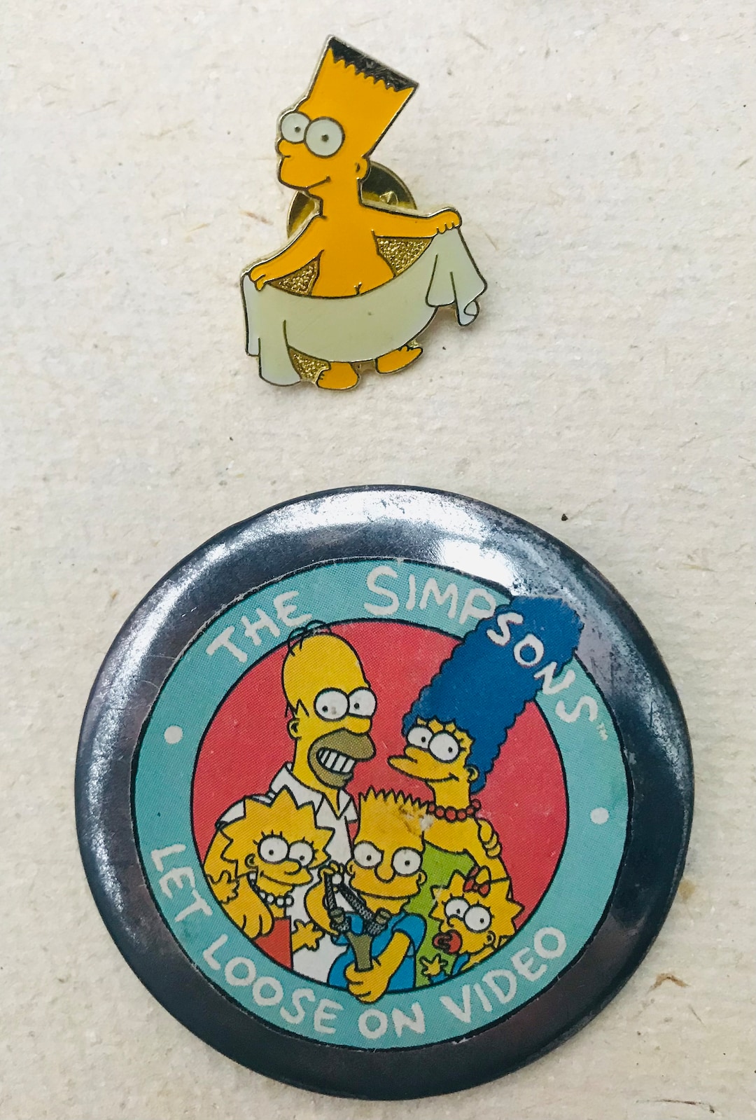 1980 S the Simpsons Badge Pin Set Rare Collectible Bart Simpson - Etsy