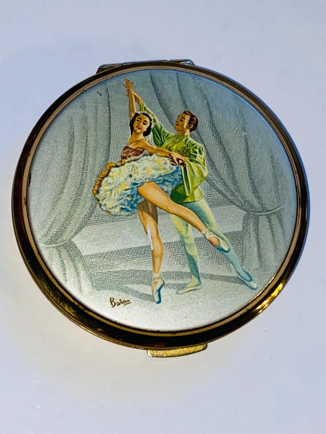 1950 Ballerina Ballet Dancers Stratton Retro Powder Compact Mirror ...
