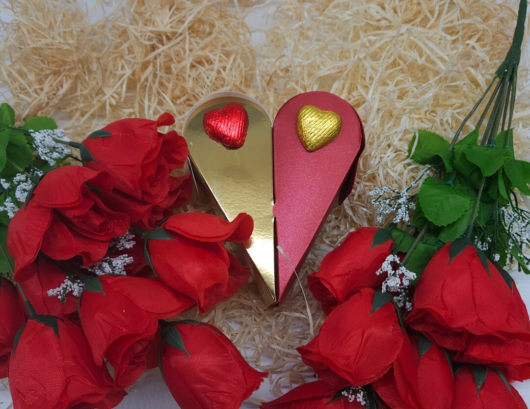 Valentines Heart Chocolate Box Including Belgian Milk Chocolate Hearts