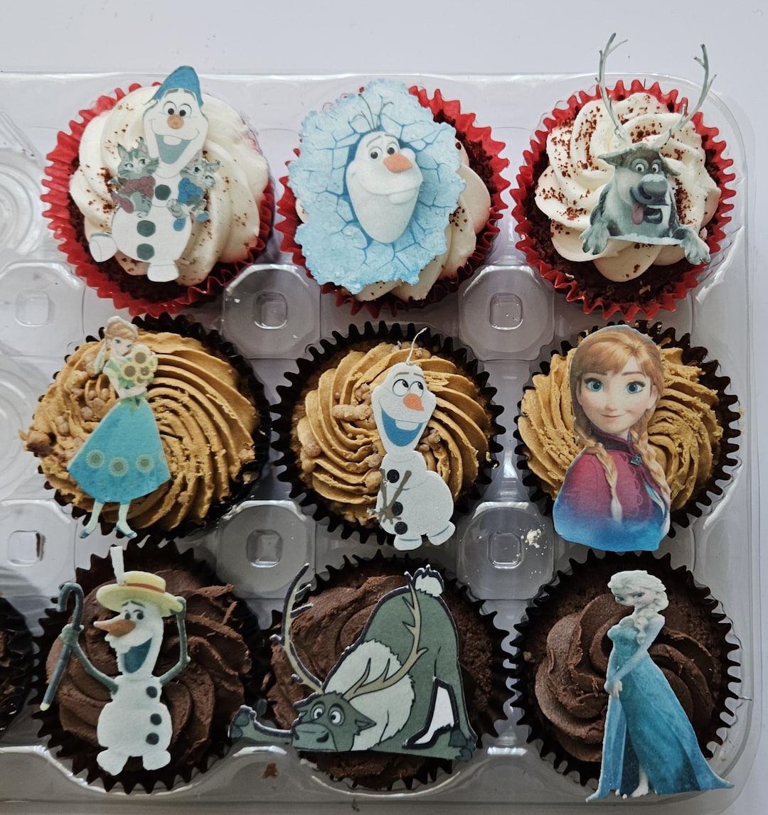 Frozen Elsa, Anna, Olaf, Edible Cake Toppers, Pre Cut 6cm Tall, High ...
