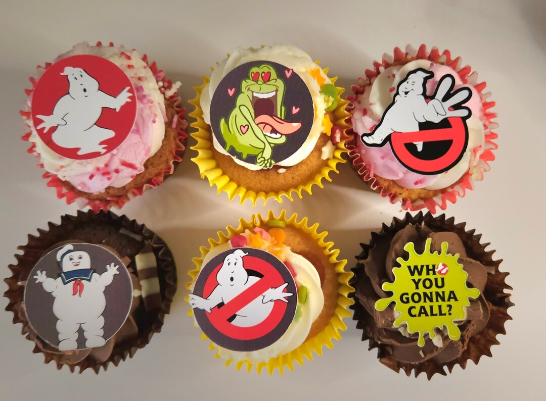 20 X 4cm Ghostbuster Edible Cup Cake Toppers Pre Cut, High Definition ...