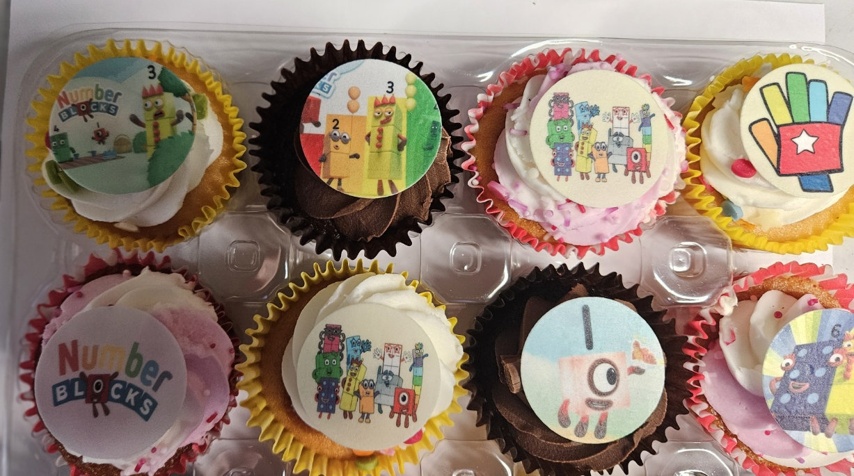 20 X 4cm Numberblocks Edible Cup Cake Topper Rice Paper, Icing, Pre Cut ...