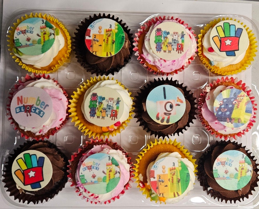 20 X 4cm Numberblocks Edible Cup Cake Topper Rice Paper, Icing, Pre Cut ...