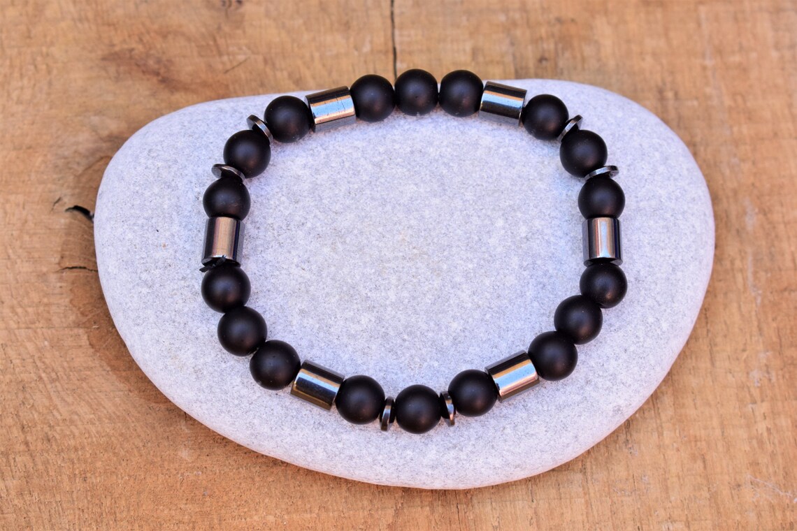 Magnetic Hematite Bracelet Grounding Healing Bracelet Lava - Etsy
