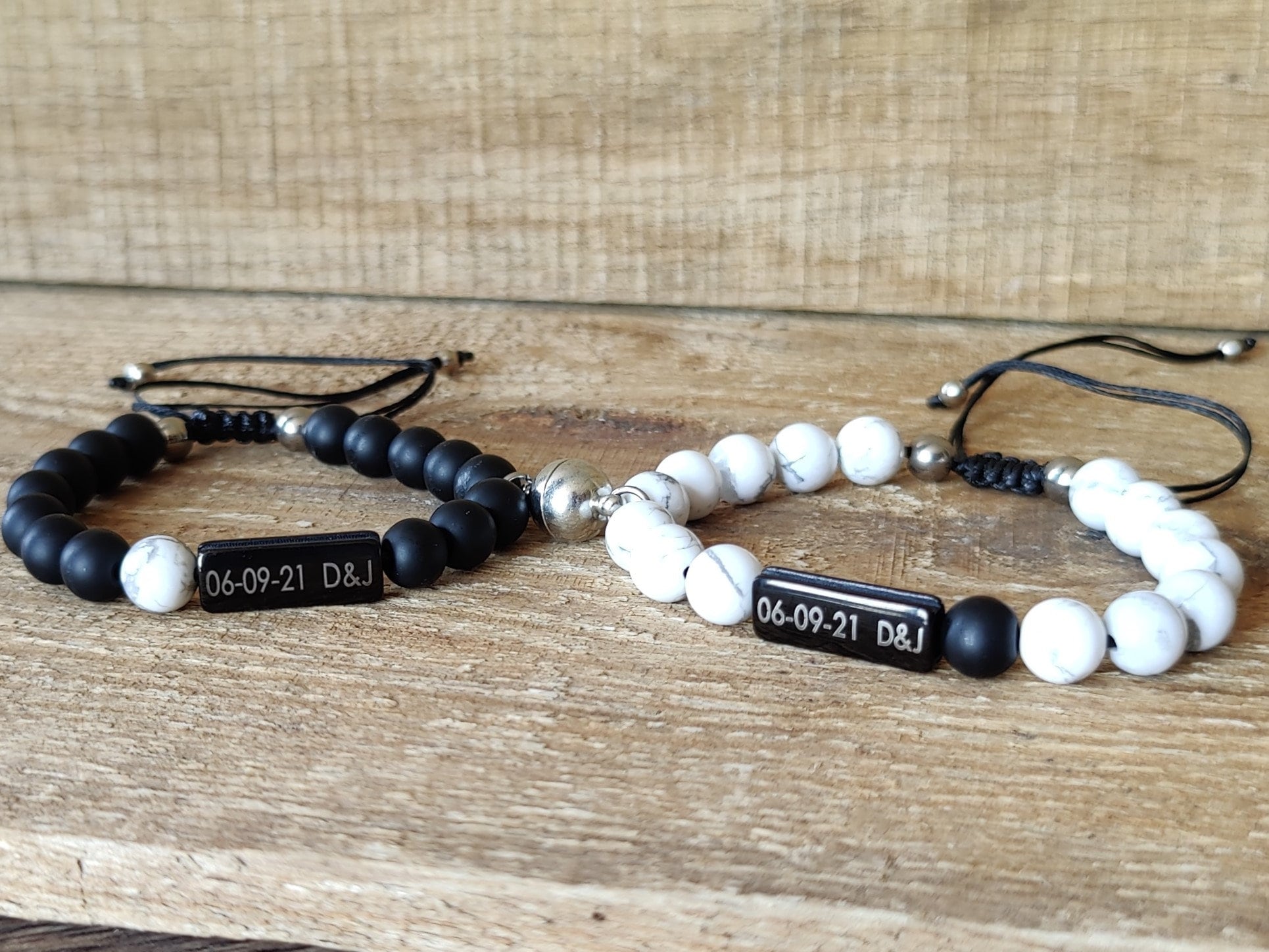 Magnetic Couples Bracelet Personalized Couple Bracelets Set 2 | Etsy