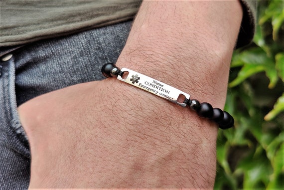 Notfall id Armband Armband Notstandsarmband Frauen Medizinischer Notfall Schmuck Diabetiker Armband Autismus Allergie Etsy