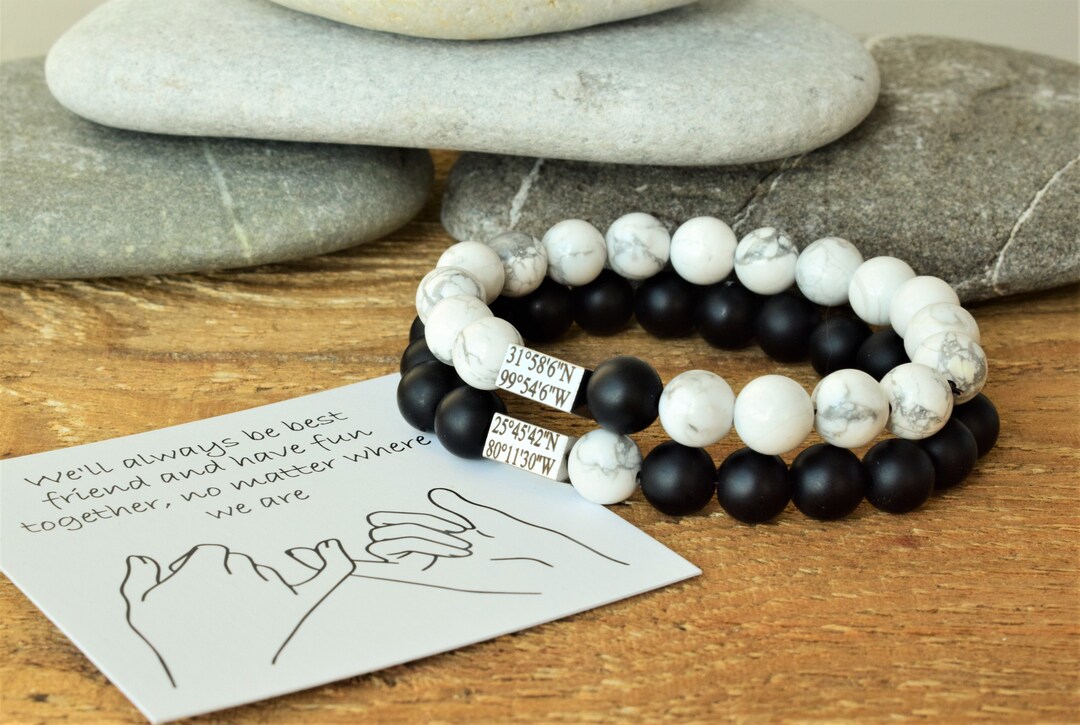 Long Distance Relationship Bracelet Boyfriend Gift Couple Bracelets ...