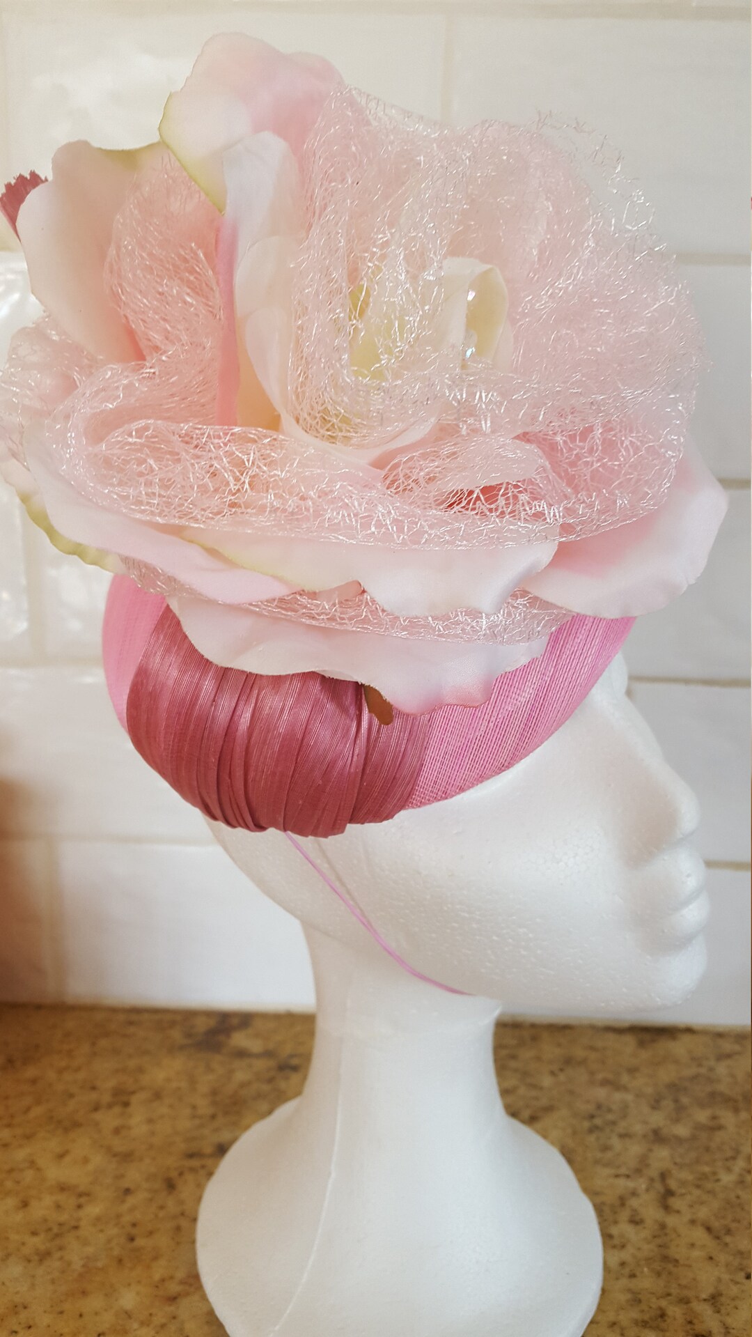 Large Rose in a Mist & Handmade Abaca Silk Shaped Fan. in - Etsy