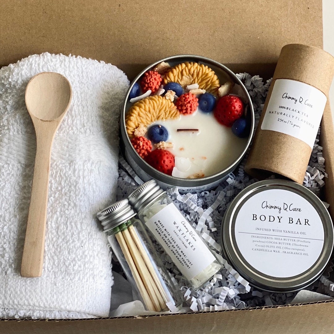 Fruit Bowl Candle Care Package for Friend Friendship Gift Box Hygge ...