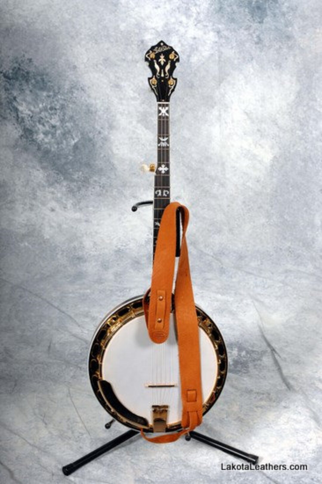 Lakota Leathers 2" Cradle Bison (buffalo) Leather Banjo Strap - Spruce ...