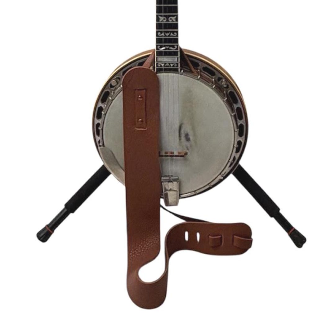 Lakota Leathers 3" Cradle Bison (buffalo) Leather Banjo Strap - TOBACCO ...