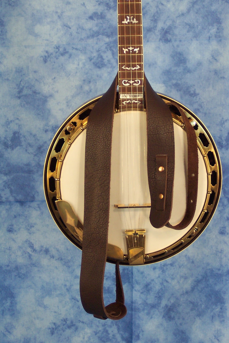 Lakota Leathers 2" Cradle Bison (buffalo) Leather Banjo Strap CHOCOLATE ...