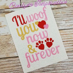 I'll Woof You Now & Furever Wording Storybook Pillow Design - 5x7 ...