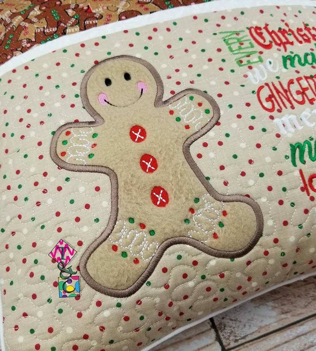 Gingerbread Man Applique Design - 5x7 Design - Gingerbread - Embroidery ...