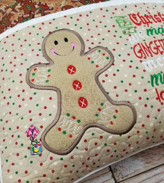 Gingerbread Man Applique Design 5x7 Design Gingerbread | Etsy