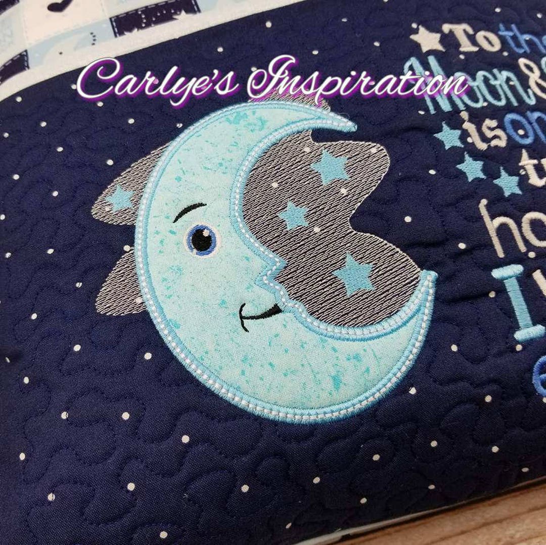 Moon Applique Design - 5x7 Design - Moon - Embroidery - Applique ...