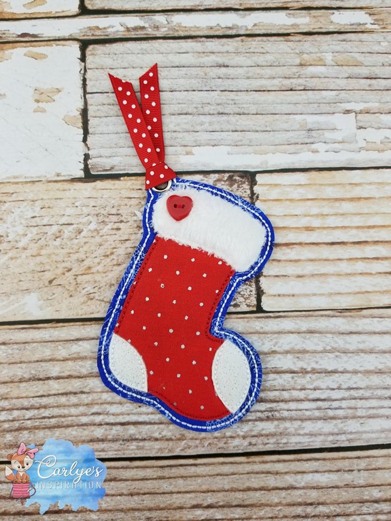 ITH Christmas Stocking Tag Design 5x7 Design Embroidery | Etsy