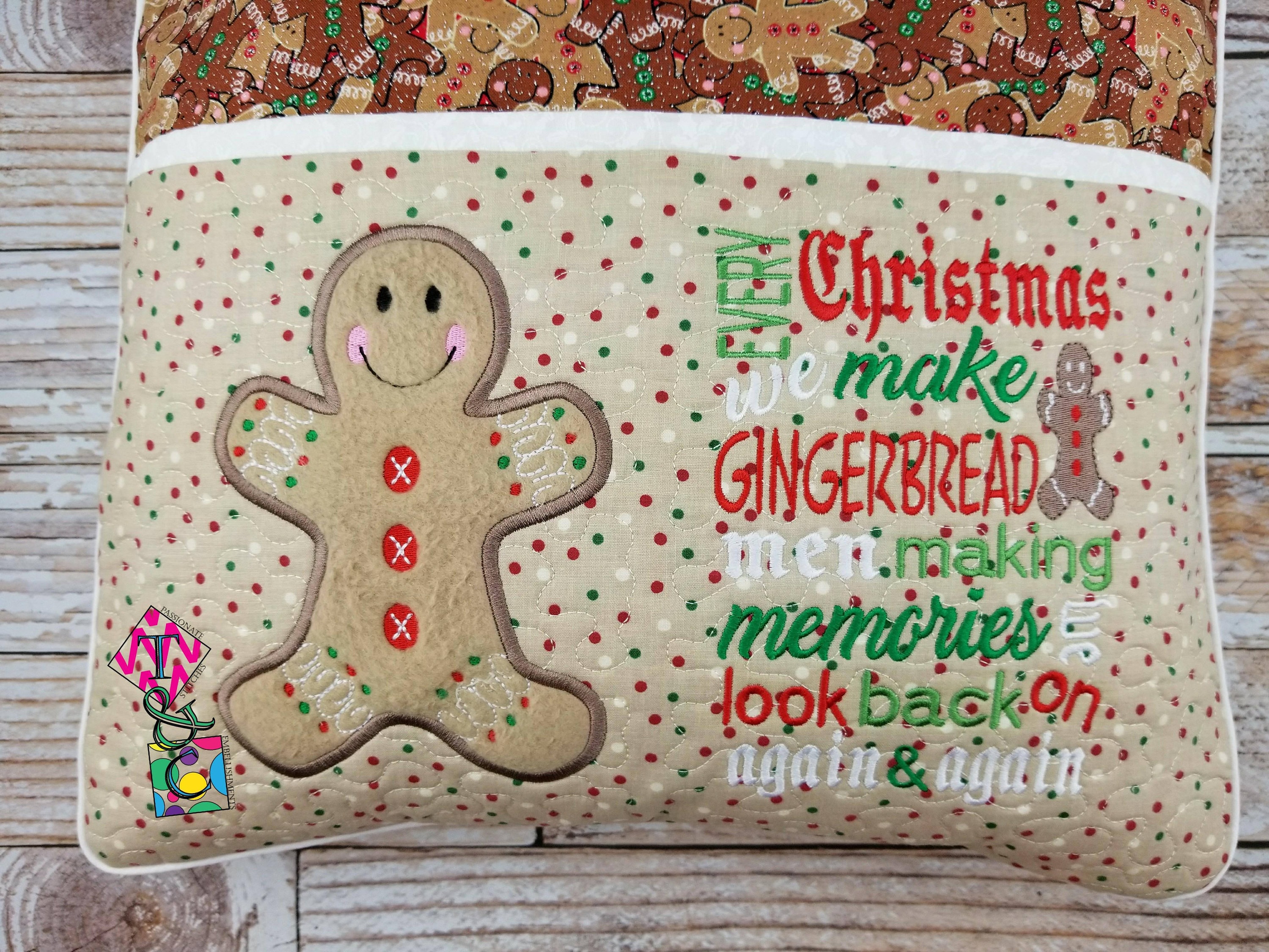 Gingerbread Man Applique Design 5x7 Design Gingerbread - Etsy