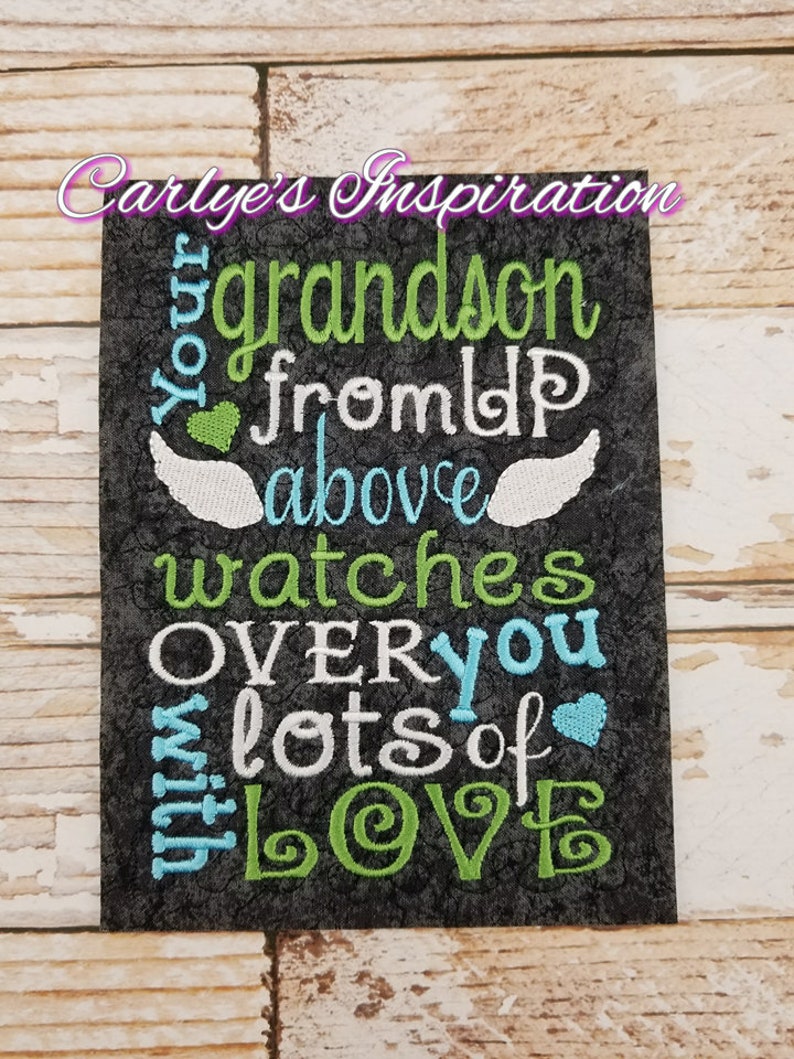 Angel Grandson Storybook Pillow Design - 5x7 - WORDING ONLY - Pocket ...