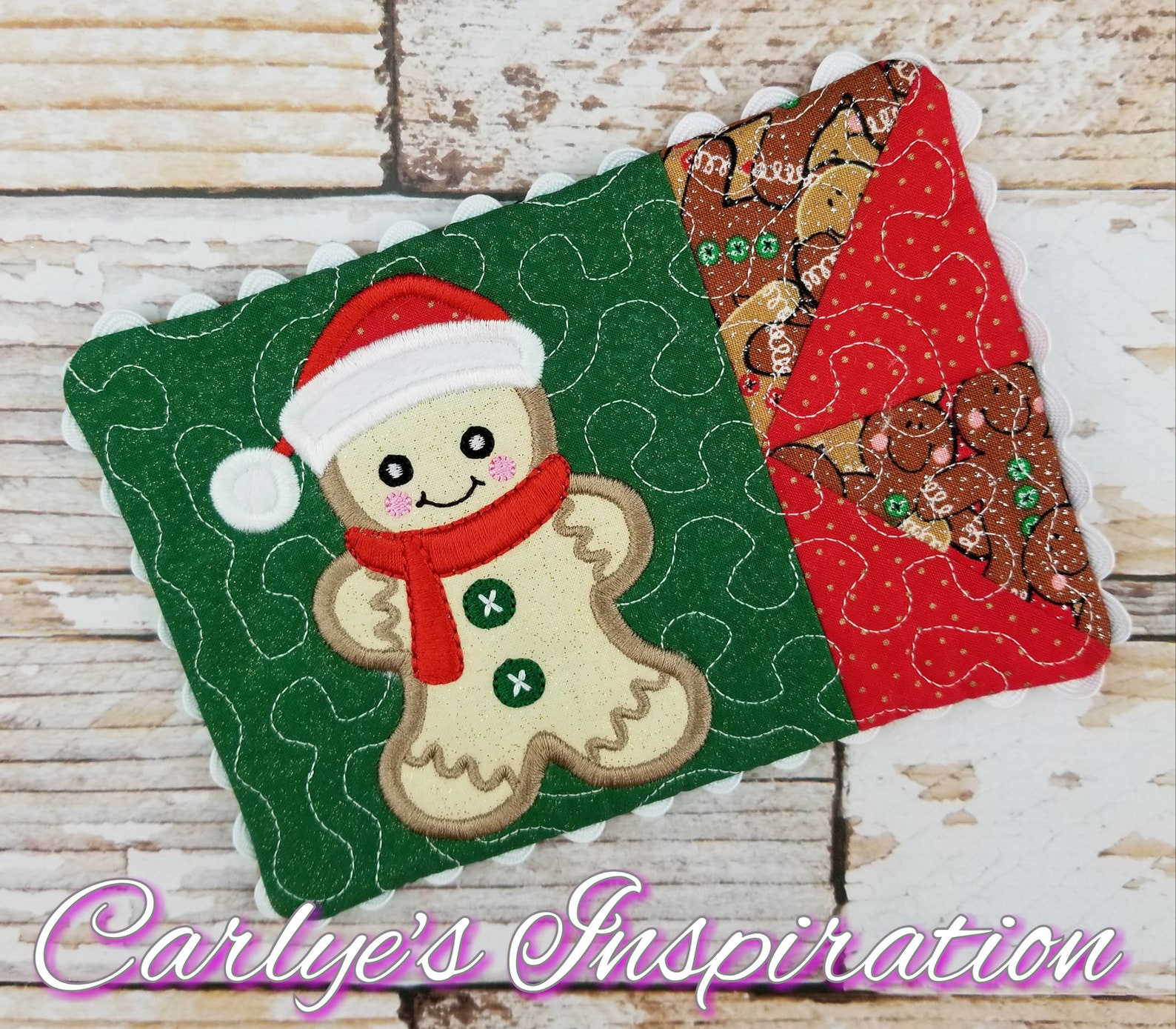 Gingerbread Man in the Hoop Mug Rug Design 5x7 Design - Etsy