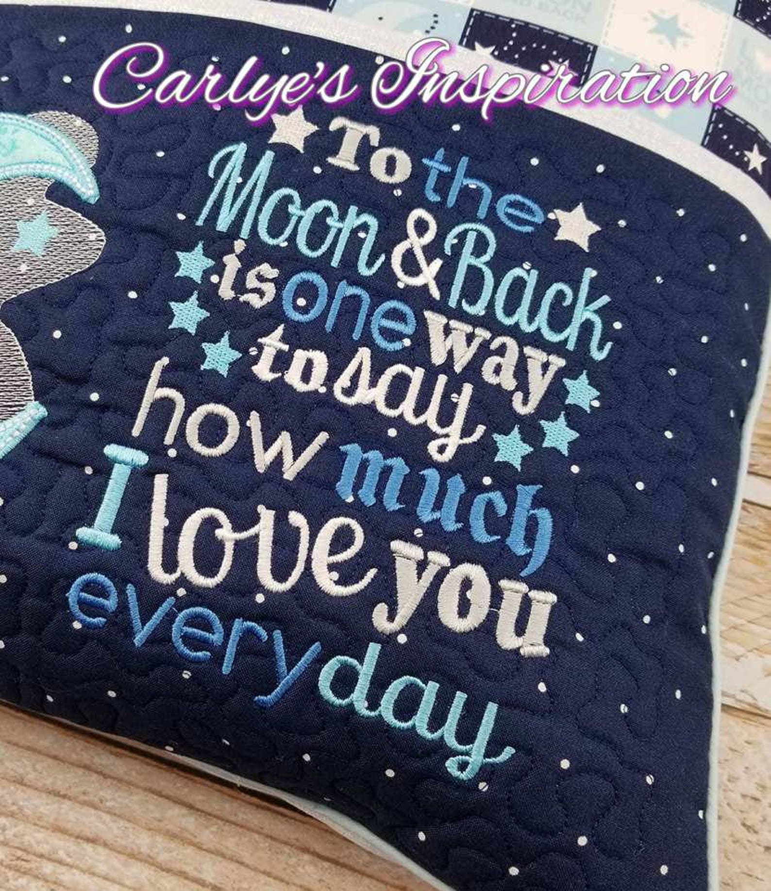 To the Moon & Back Wording Storybook Pillow Design 5x7 - Etsy