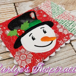 Snowman in the Hoop Mug Rug Design - 5x7 Design - Embroidery ...
