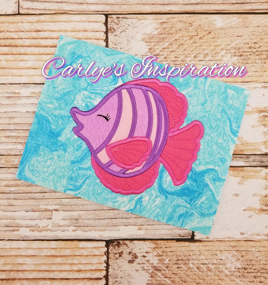 Girl Fish Applique Embroidery Design - 5x7 Design - Embroidery ...