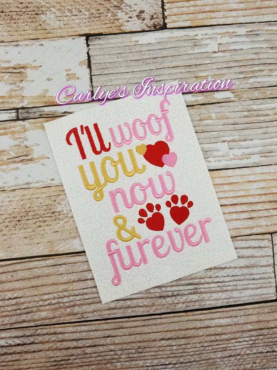 I'll Woof You Now & Furever Wording Storybook Pillow Design - 5x7 ...