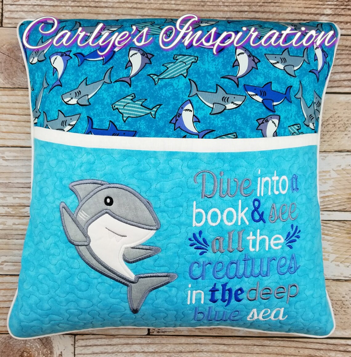Shark Applique Design - 5x7 Design - Embroidery - Applique - DIGITAL ...