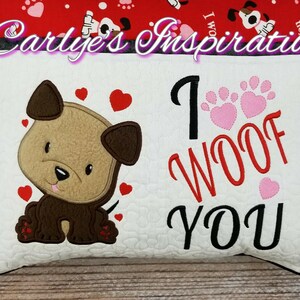 I Woof You Wording Storybook Pillow Design - 5x7 Design - WORDING ONLY ...