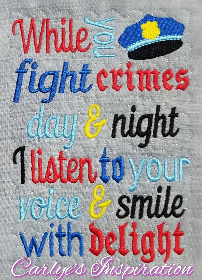 Police Wording Storybook Pillow Design 5x7 Design WORDING | Etsy