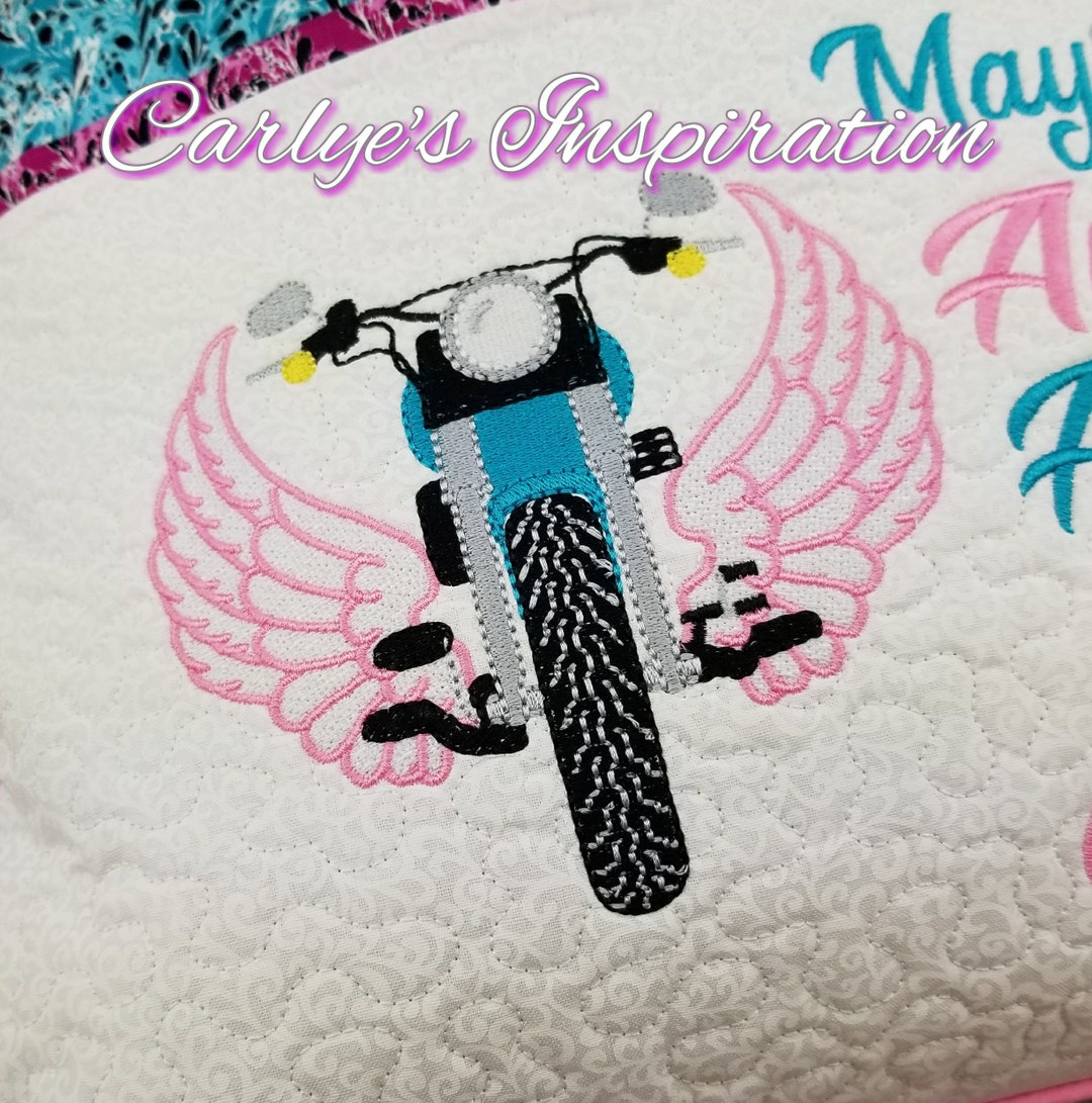 Winged Motorcycle Design - 5x7 Design - Embroidery - Applique - DIGITAL ...