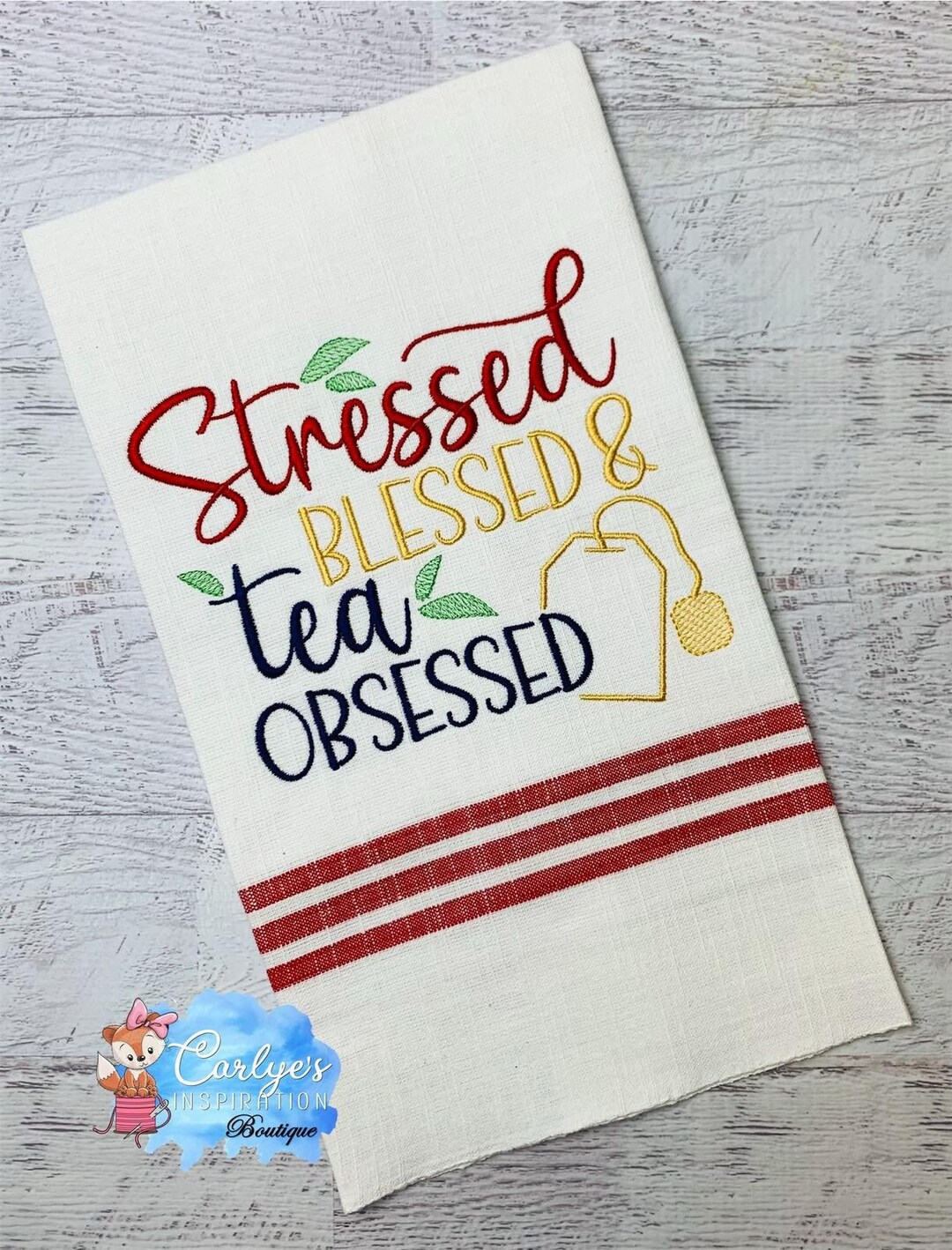 Stressed Blessed Tea Obsessed Sketch Design - 5x7 & 6x10 Designs ...