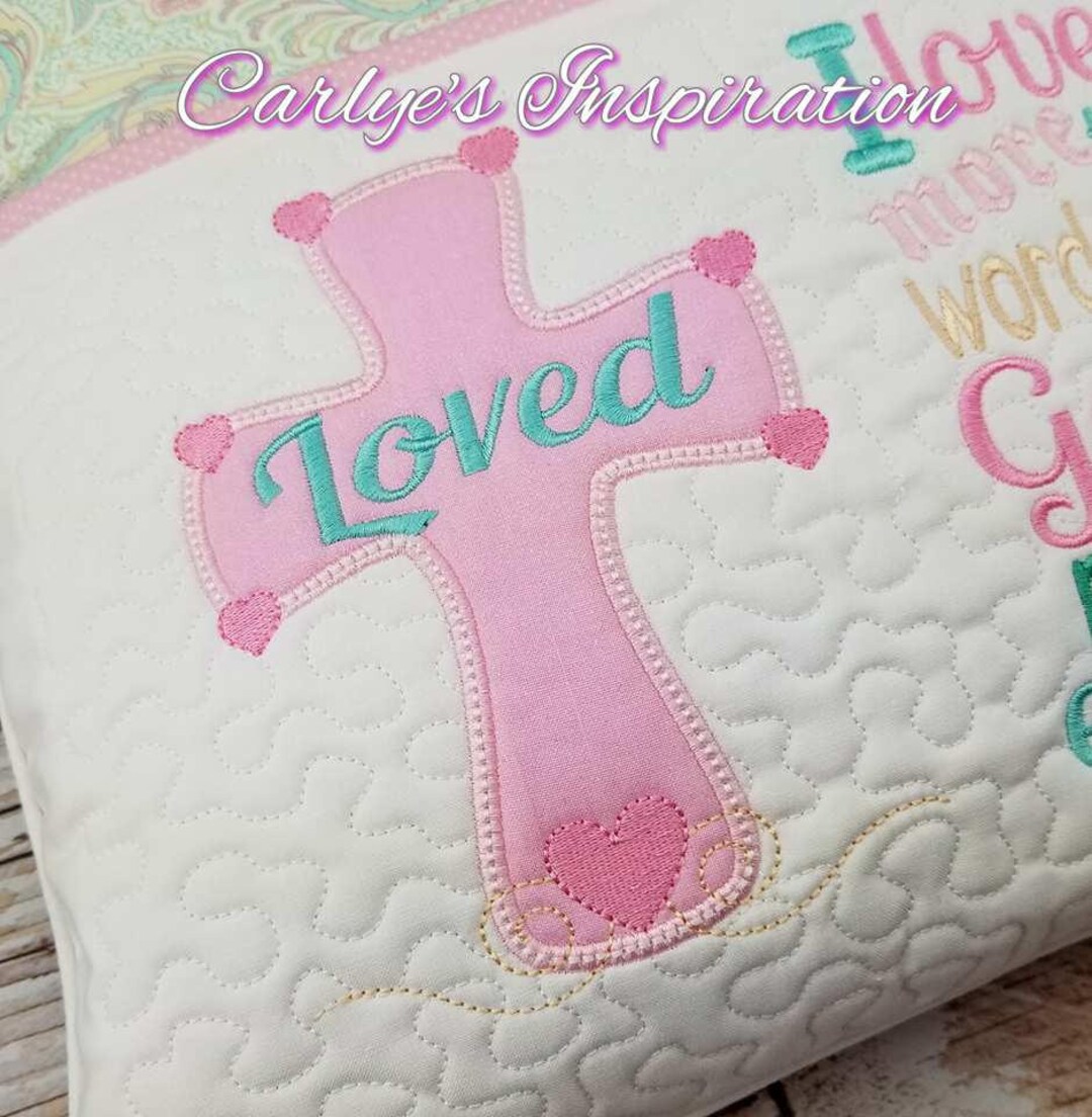 Loved Cross Applique Design - 5x7 Design - Cross - Embroidery ...