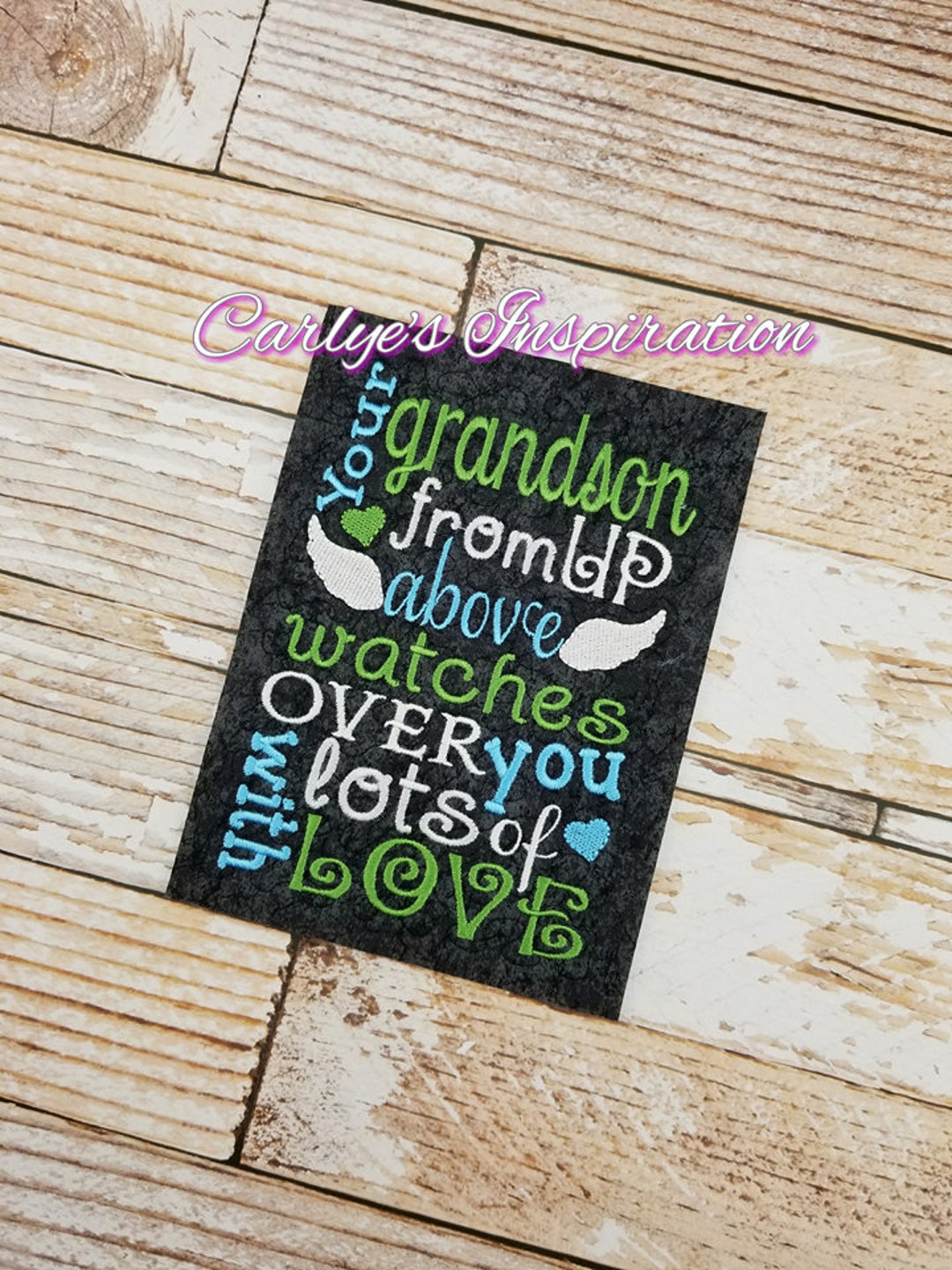 Angel Grandson Storybook Pillow Design - 5x7 - WORDING ONLY - Pocket ...