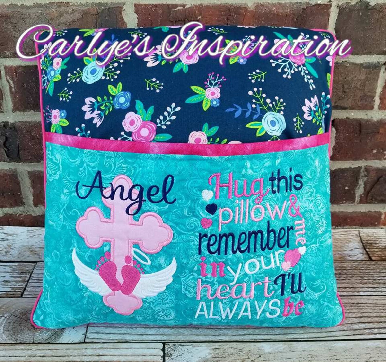 Hug This Pillow Remember Me Wording Storybook Pillow Design - 5x7 ...