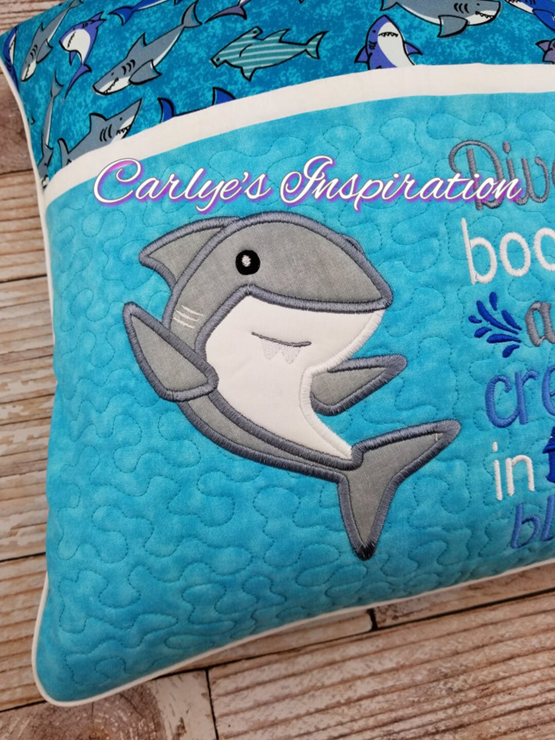 Shark Applique Design - 5x7 Design - Embroidery - Applique - DIGITAL ...