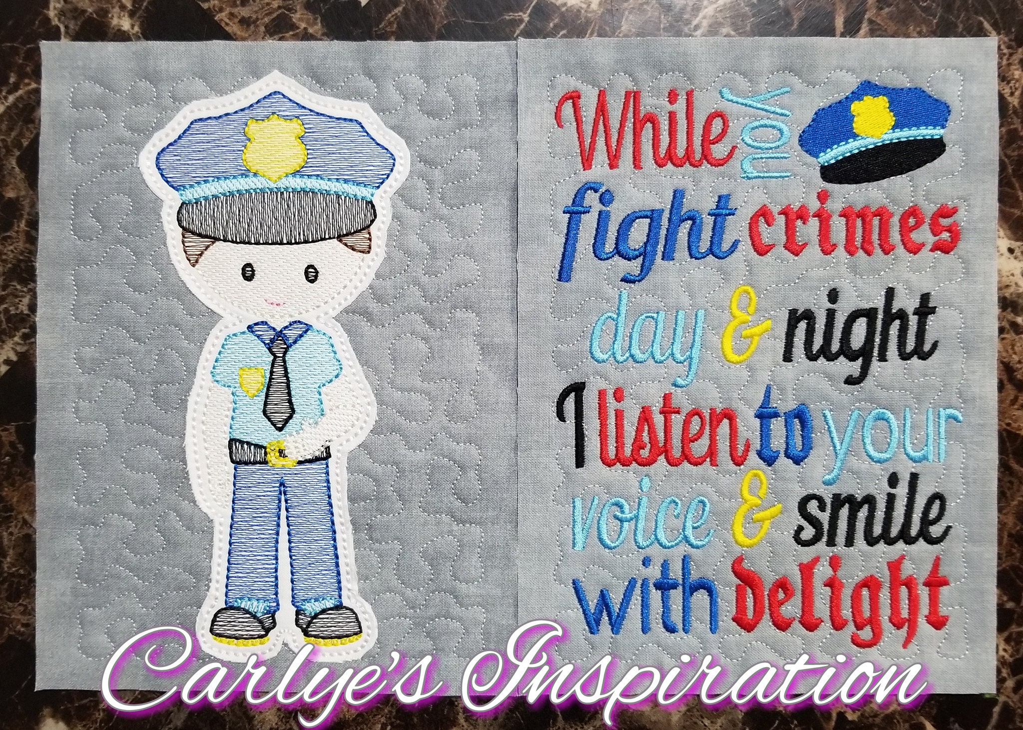 Police Light Fill Applique Design 5x7 Design Embroidery - Etsy
