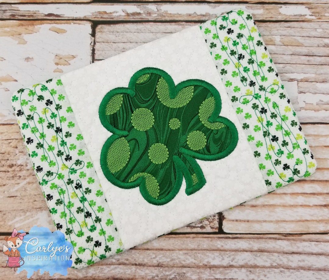 Shamrock Dots COMPLETELY in the Hoop Mug Rug Design - 5x7 & 6x10 ...