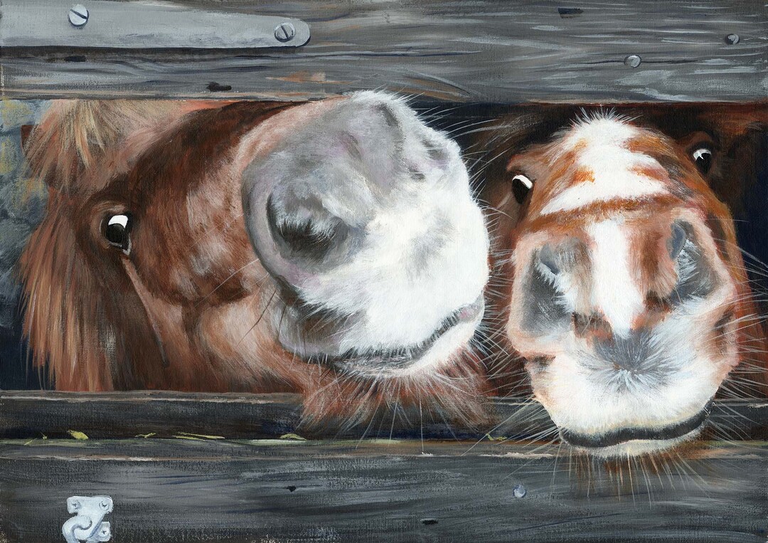 Pony Art Print: Limited Edition Acrylic Painting (A4) - Etsy UK