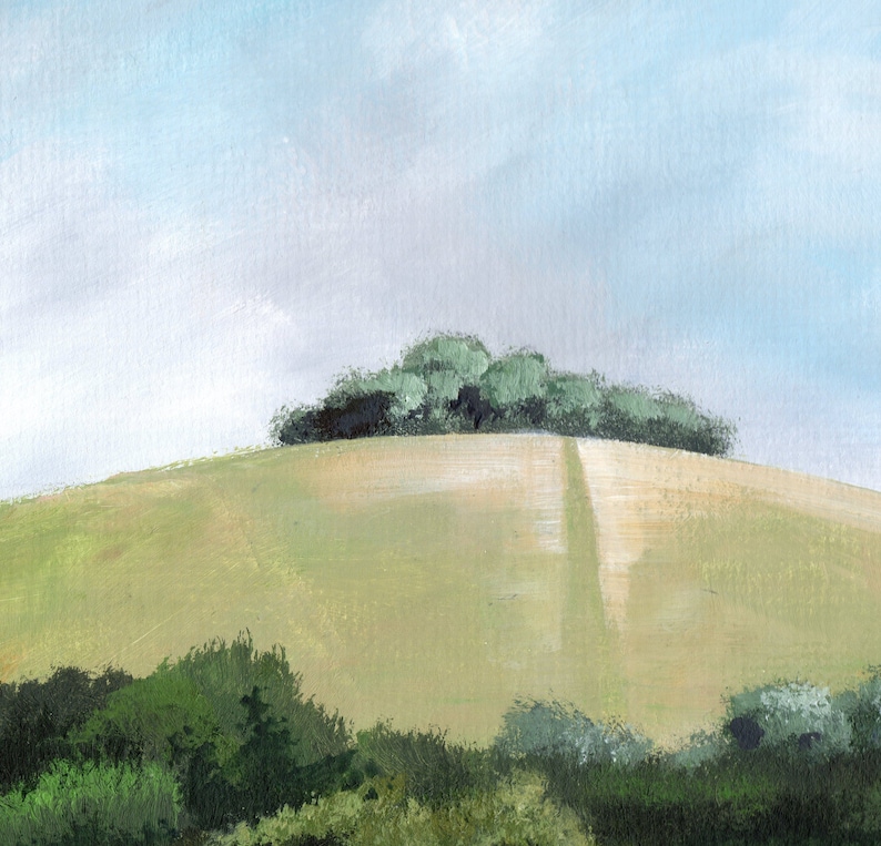 Wittenham Clumps, Oxfordshire, Hills, Trees, Acrylic Paint, Acrylics ...