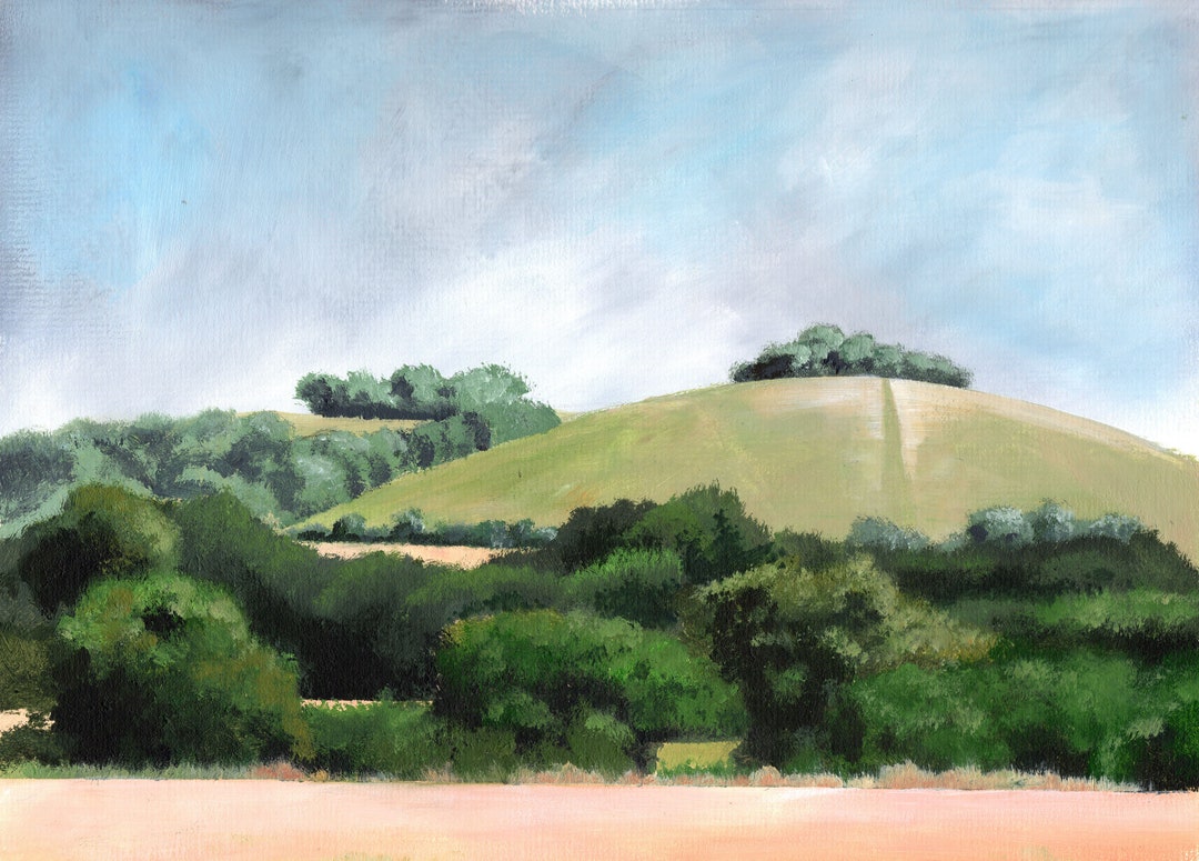 Wittenham Clumps, Oxfordshire, Hills, Trees, Acrylic Paint, Acrylics ...