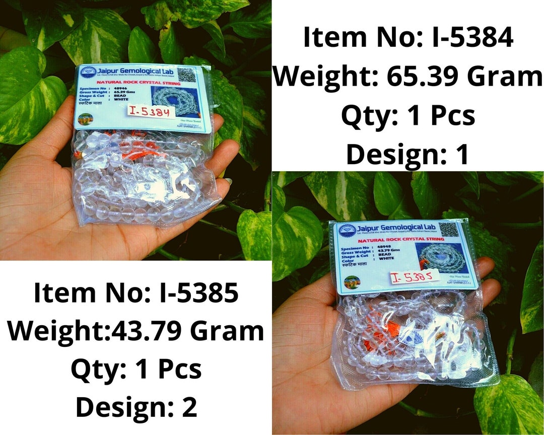 Energized Blessed Sphatik Crystal Stone Quartz 108 Beads - Etsy UK