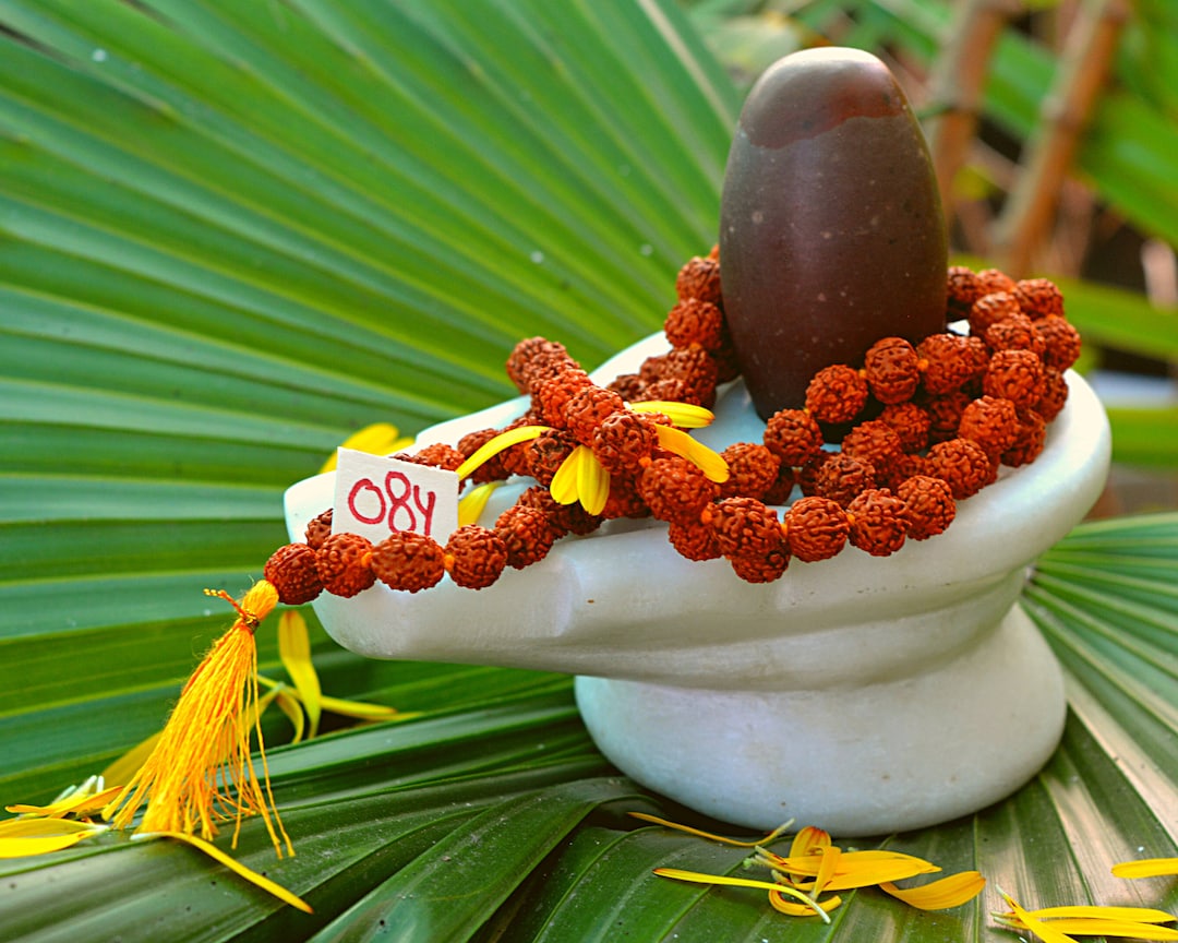 2.5 Shiva Shivaling With 5 Yoni Base Lingam With 8mm Japa Mala Symbol ...