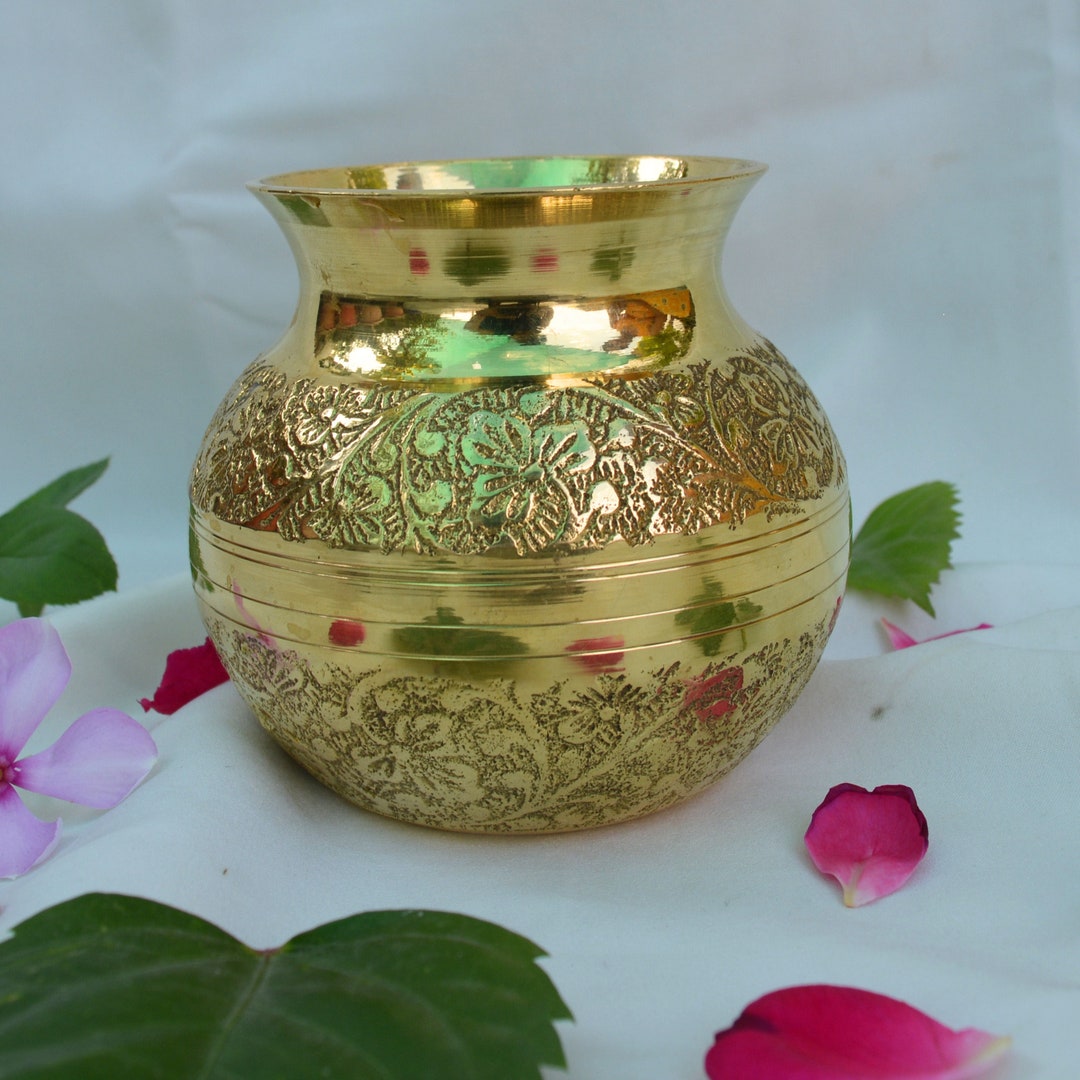 Pure Brass Designer Lota Brass Pooja Lota Kalash Lota Lota Kamandal ...