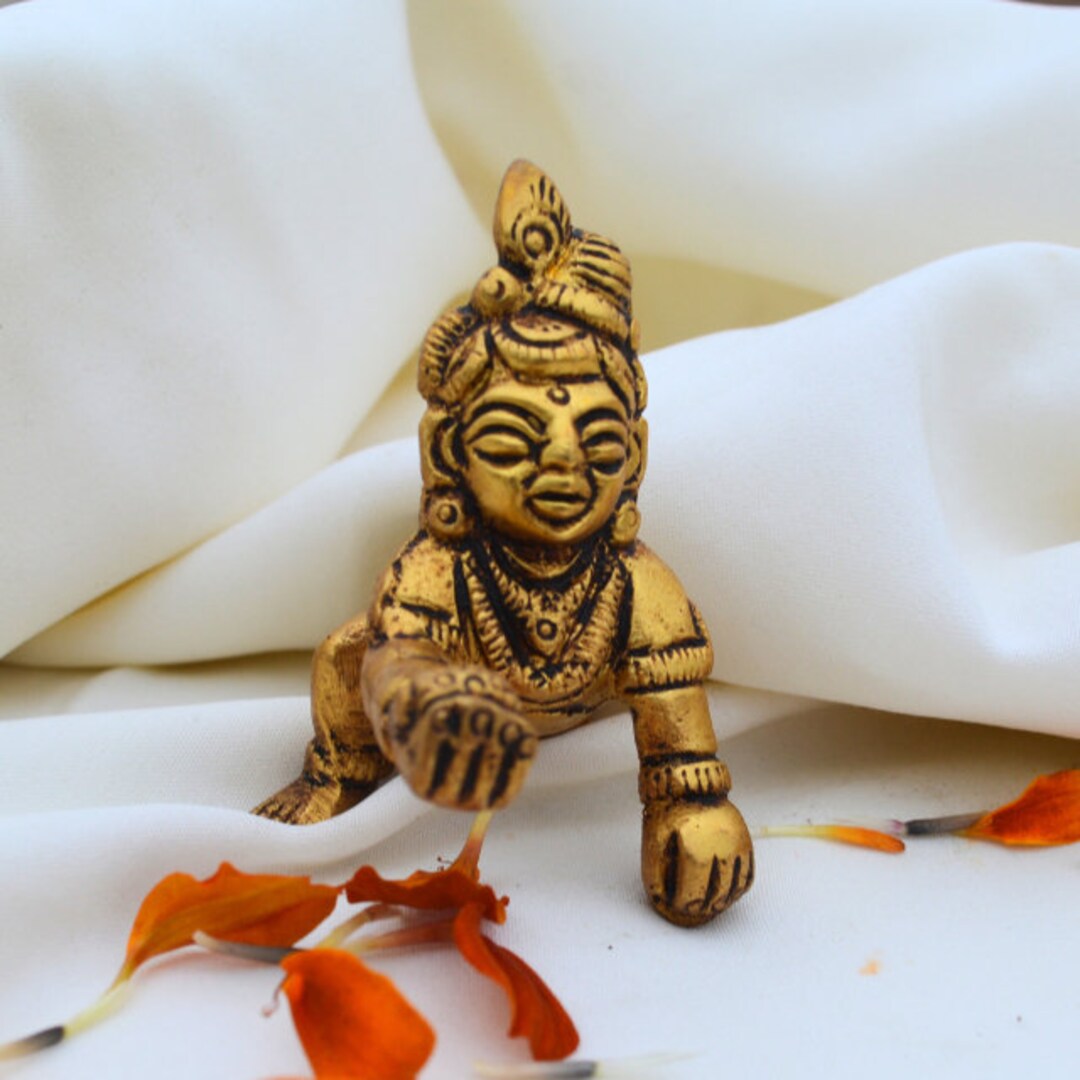 Laddu Gopal Ji Murti Brass Bal Gopal Idol, Laddu Statue, Bal Gopal ...