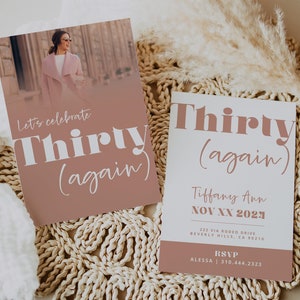 30th Birthday Party Invitation Bundle | Elegant Thirty Again Bday Party ...