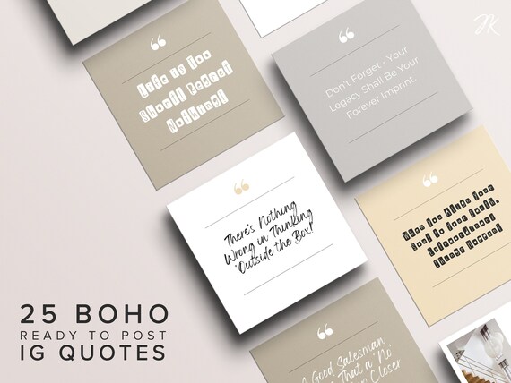 BOHO Social Media Quotes Bundle Positive Quotes Instagram - Etsy