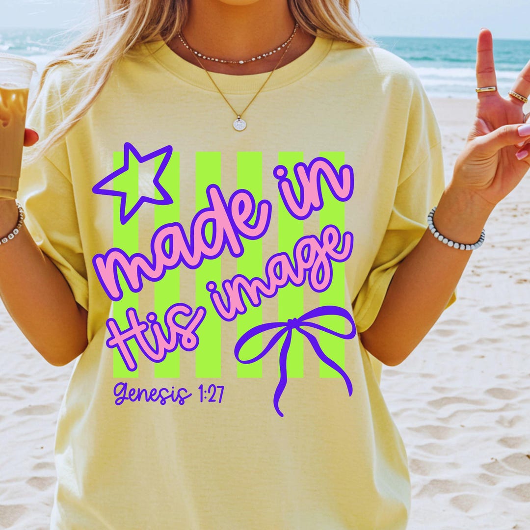 Made in His Image Bible Verse PNG | Preppy Christian Png | Genesis 1:27 ...