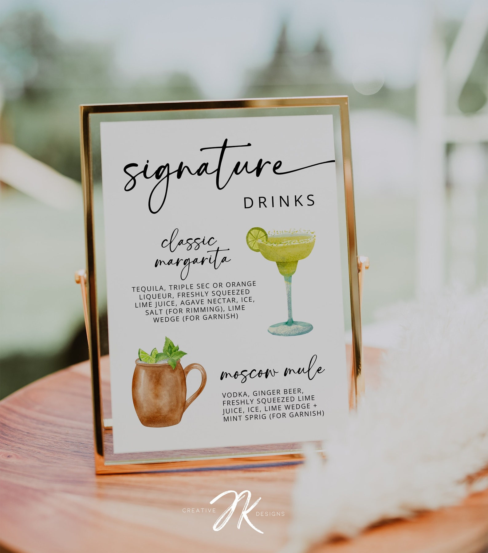 Signature Drink Sign Bar Menu Template Modern Drink Menu - Etsy